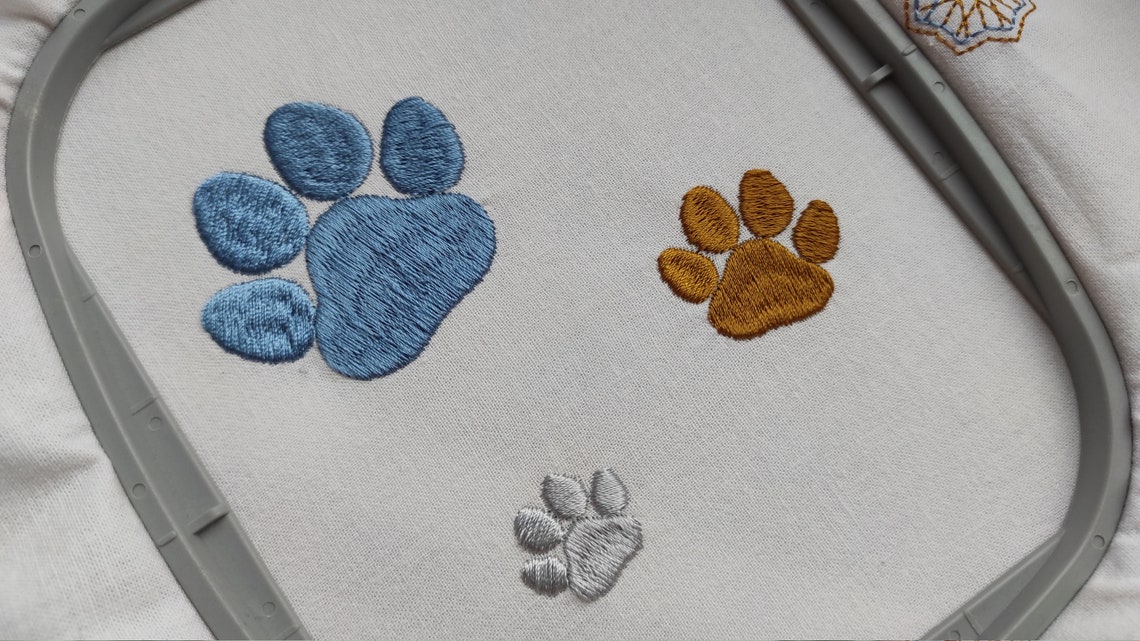 Embroidery Design Paw Print Embroidery Designs | Etsy