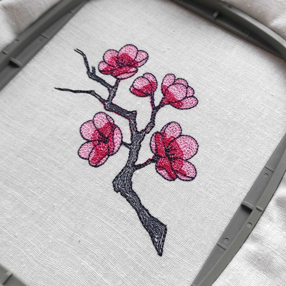 Embroidery Design Sakura, Embroidery Designs Flowers - Etsy