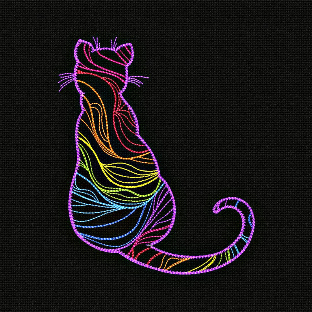 Embroidery Design Cat, Embroidery Designs Rainbow - Etsy