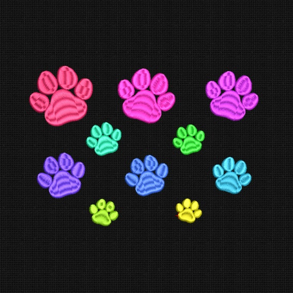 Embroidery Design Paw Print Embroidery Designs | Etsy