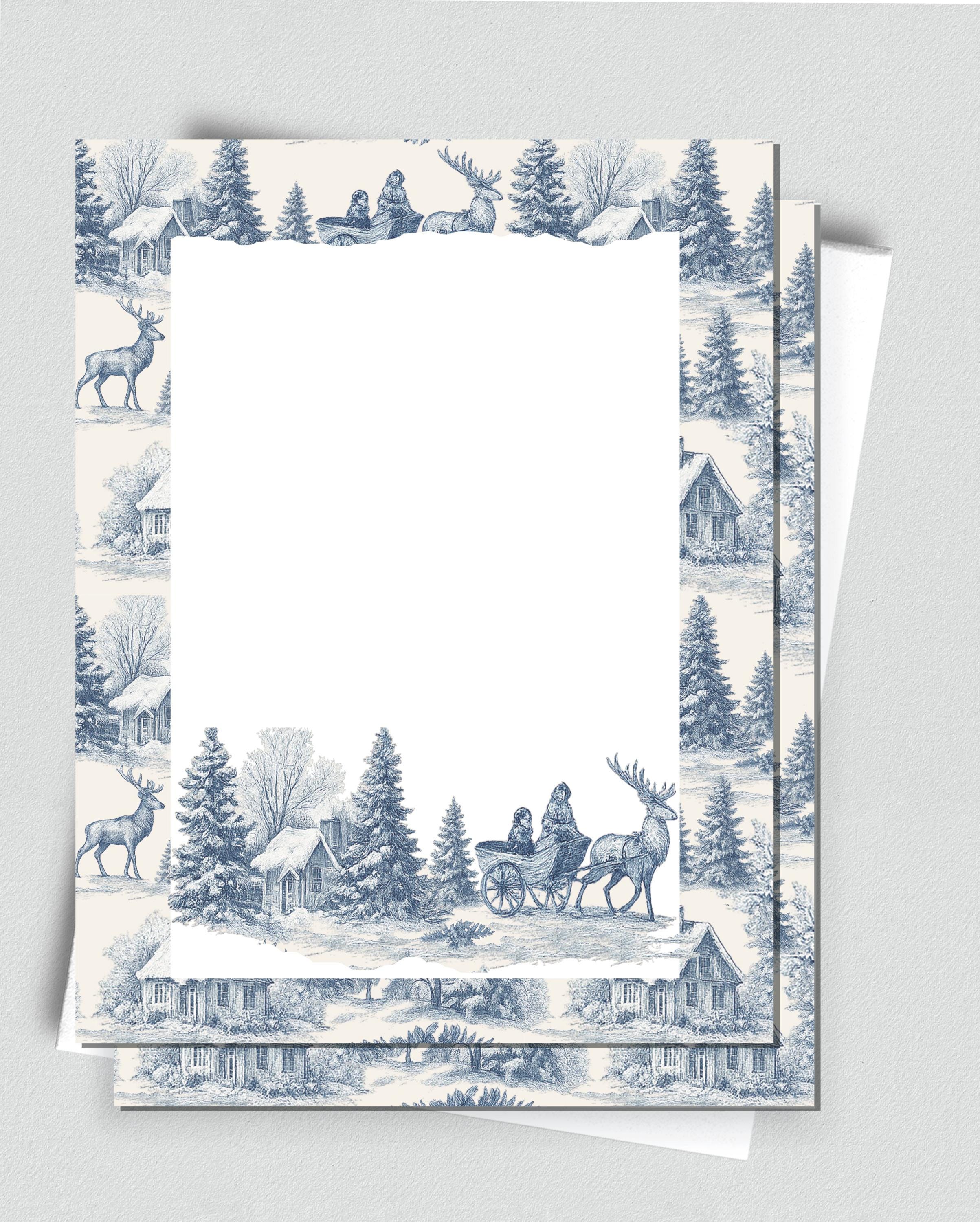 Winter Scene Stationery Set 8.5x11/letter Writing Paper/digital ...