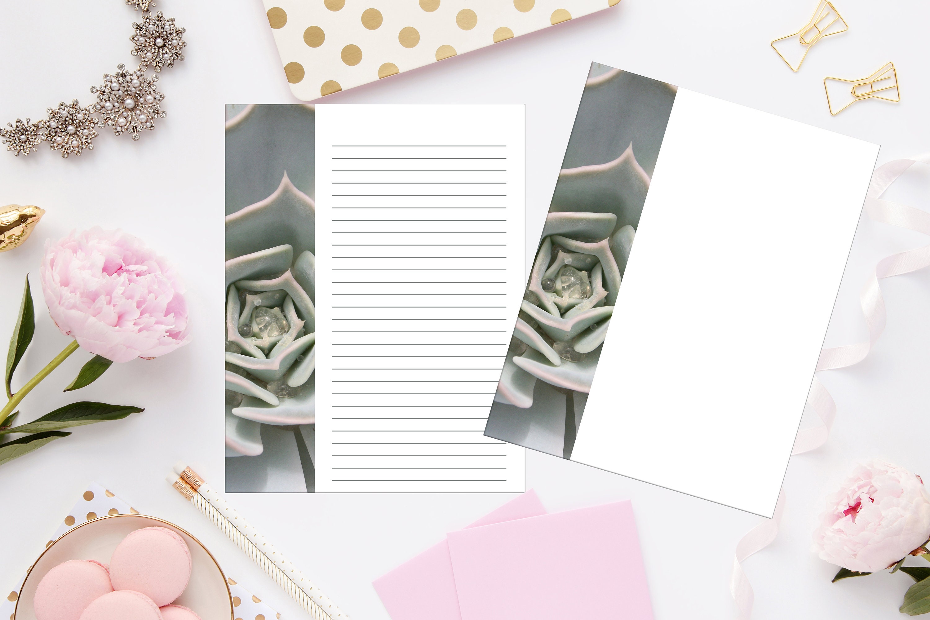 Cactus Printable Stationery 8.5x11 22/writing Paper/digital | Etsy