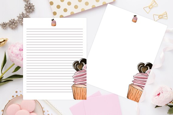 Stamping Instant Download Paper Pages. Muffin Cupcake Printable Letter ...