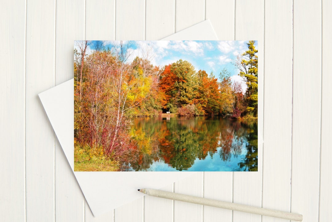 5x7 A Fall Day Printable Flat Note Card & Tent Card With Envelope 1435 ...