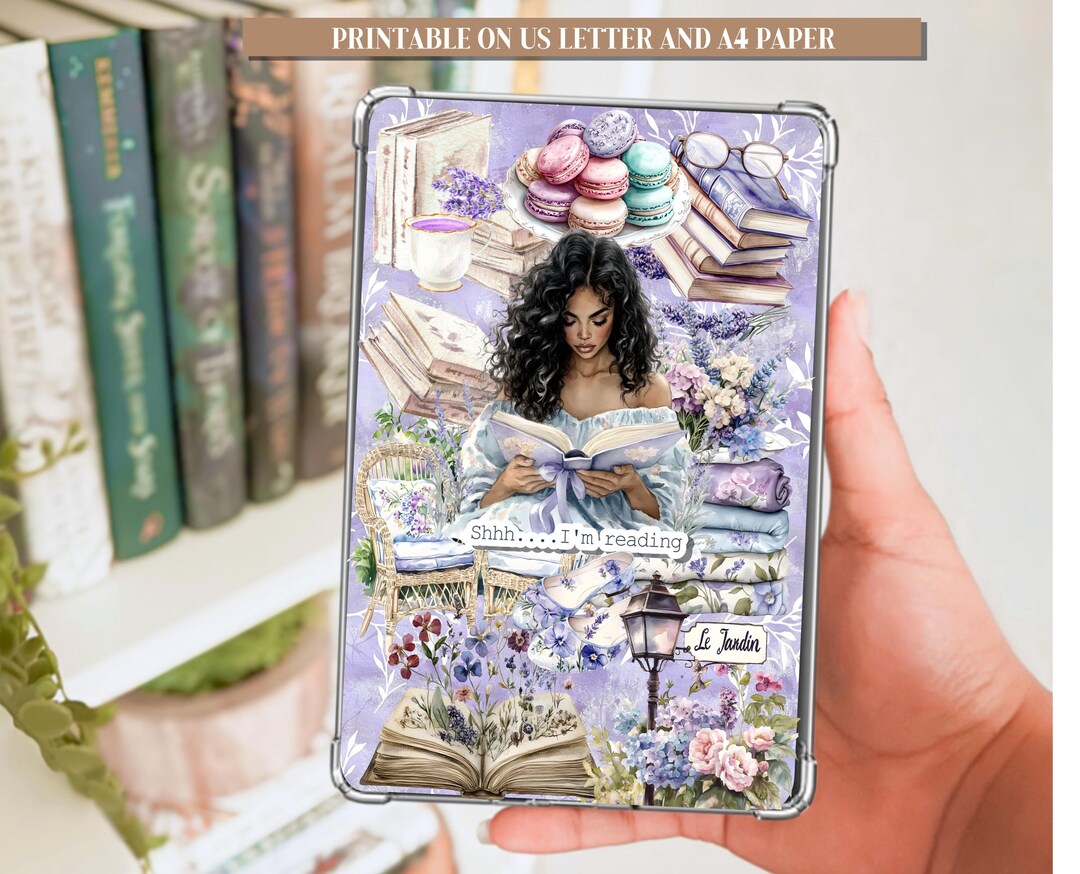 I'm Reading Printable Kindle Insert US Letter & A4/digital Lavender ...