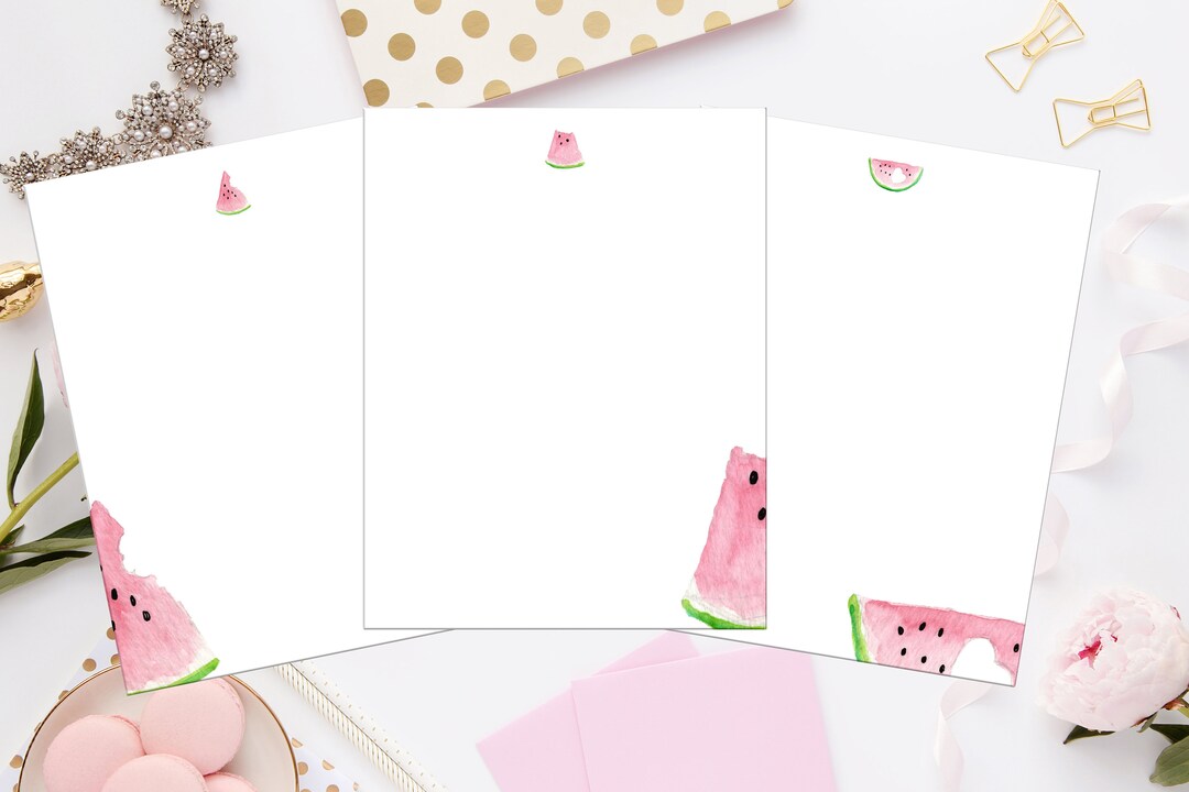 Printable Unlined Stationery Watermelon 8.5x11 604/instant Download ...