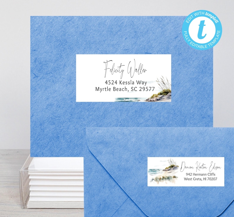 Printable Beach Address and Return Labels/avery Label 5263 & 8160 ...