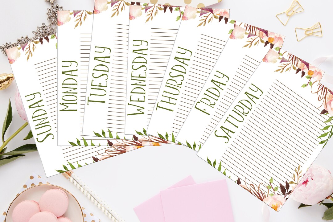 Printable Daily Journal Sheets Floral 537/A4 A5 & Letter - Etsy