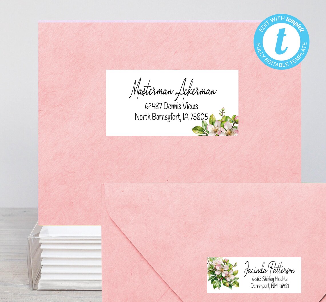 Magnolias Printable Address and Return Labels/avery Label 5263 & 8160 ...
