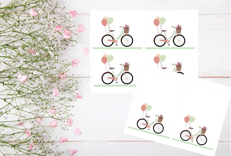 Bike Ride Printable Flat Note Card & Tent Card 1291/instant - Etsy