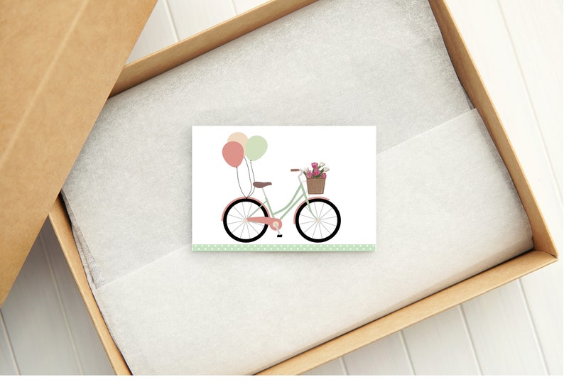 Bike Ride Printable Flat Note Card & Tent Card 1291/instant - Etsy