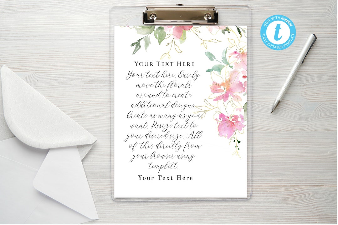 Printable Templett Editable Stationery 8.5x11/printable - Etsy