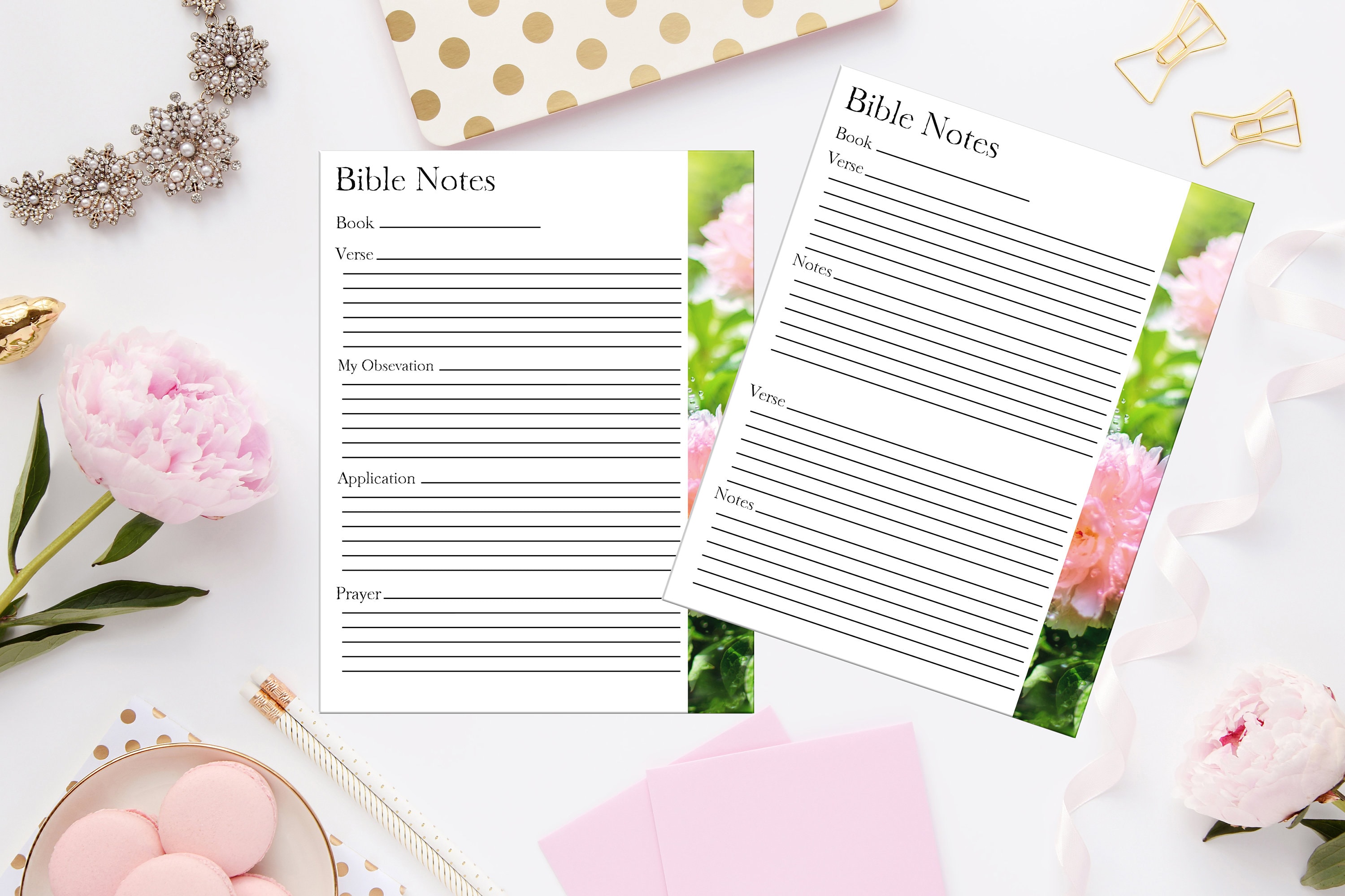 Bible Study Notes Pages Flowers 8.5x11 161/printable Bible Notes ...