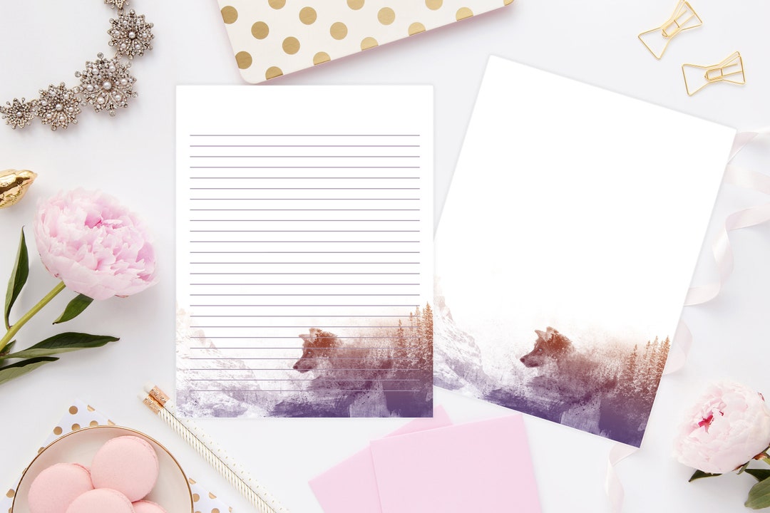 Wolf Mountain Printable Stationery With Envelope 8.5x11 789/printable ...