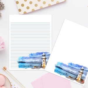 Lighthouse Printable Stationery 8.5x11 203/digital Note Paper/printable ...