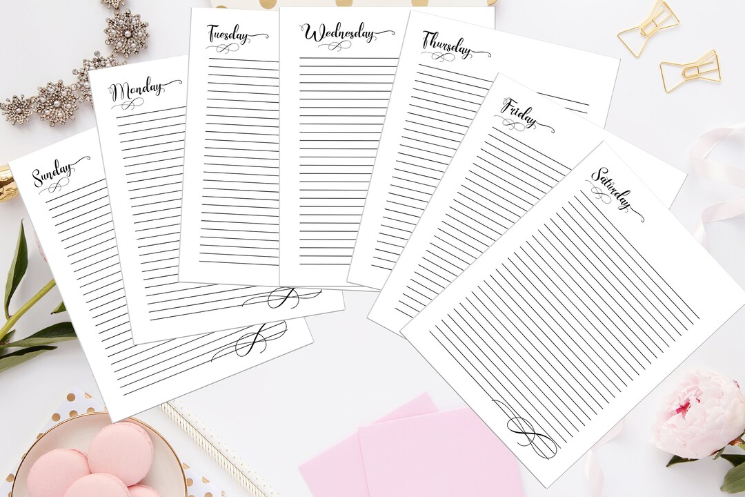 Printable Daily Journal Sheets 536/A4 A5 & Letter Size/instant Download ...