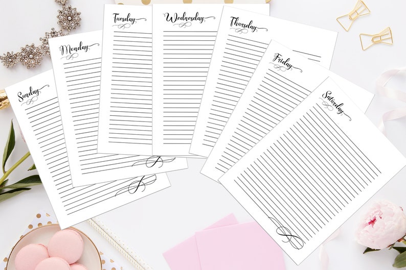 Printable Daily Journal Sheets 536/A4 A5 & Letter Size/instant Download ...