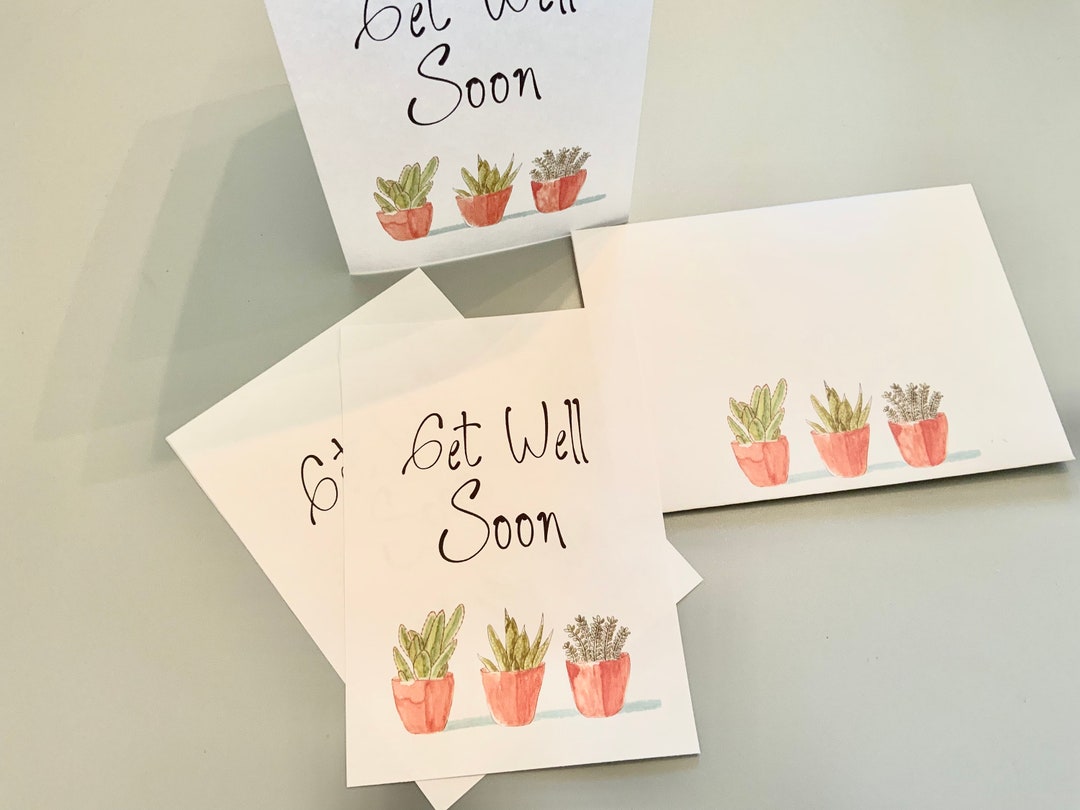 5x7 Cactus Get Well Printable Flat Note Portrait Card 1527/printable ...