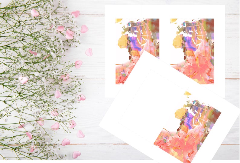 Abstract Map 4x6 Printable Portrait Flat Note Card & Tent Note - Etsy