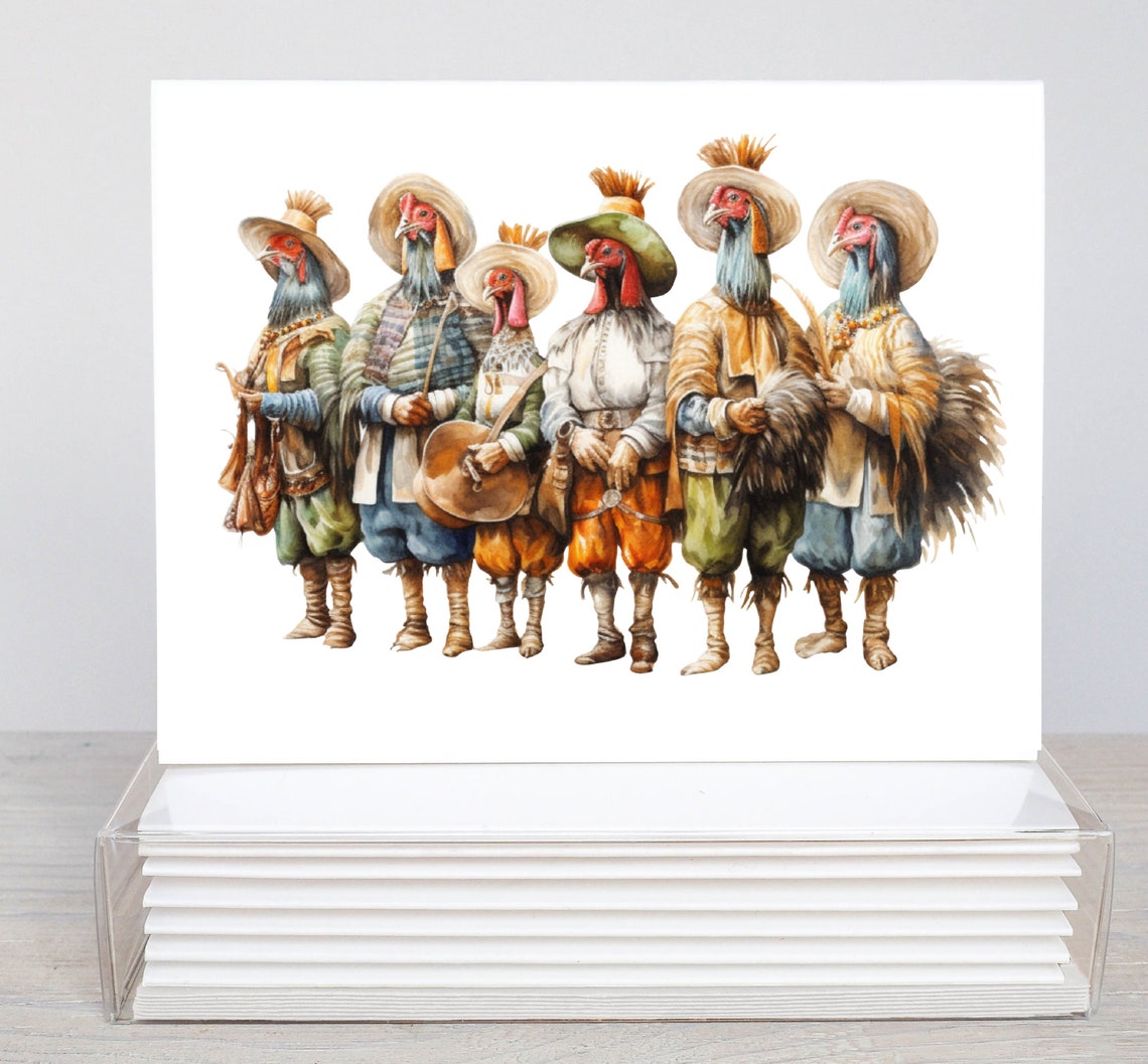 5x7 Turkey Friends Printable Flat Note Cards With Envelope 1588/instant ...
