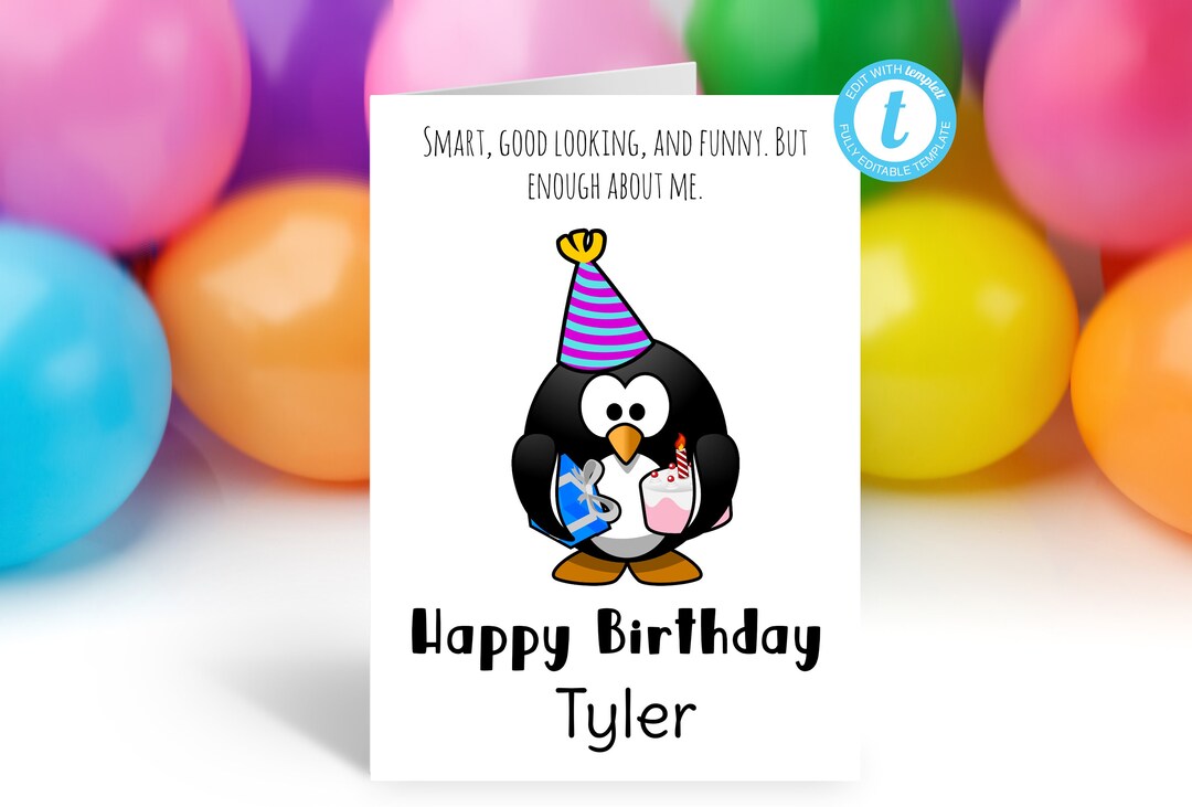 Personalized Printable Happy Birthday Folded Portrait Card/5x7 - Etsy