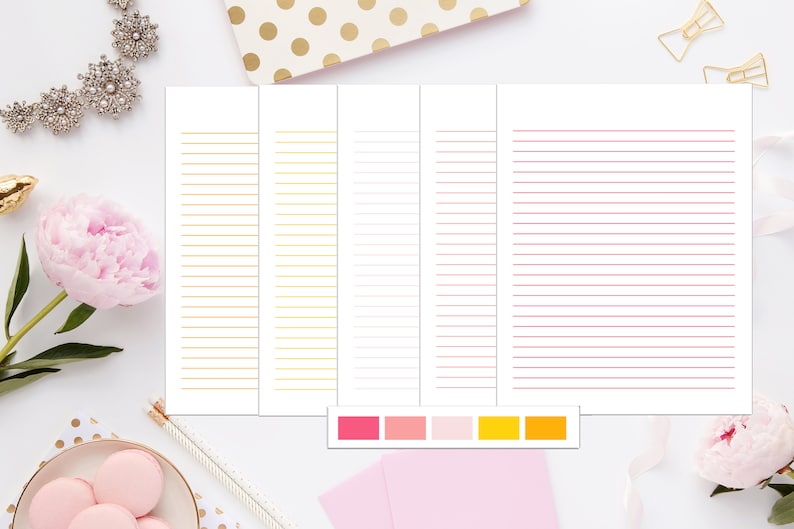 Color Palette 08 Printable Stationery 8.5x11 447/printable Note Paper ...