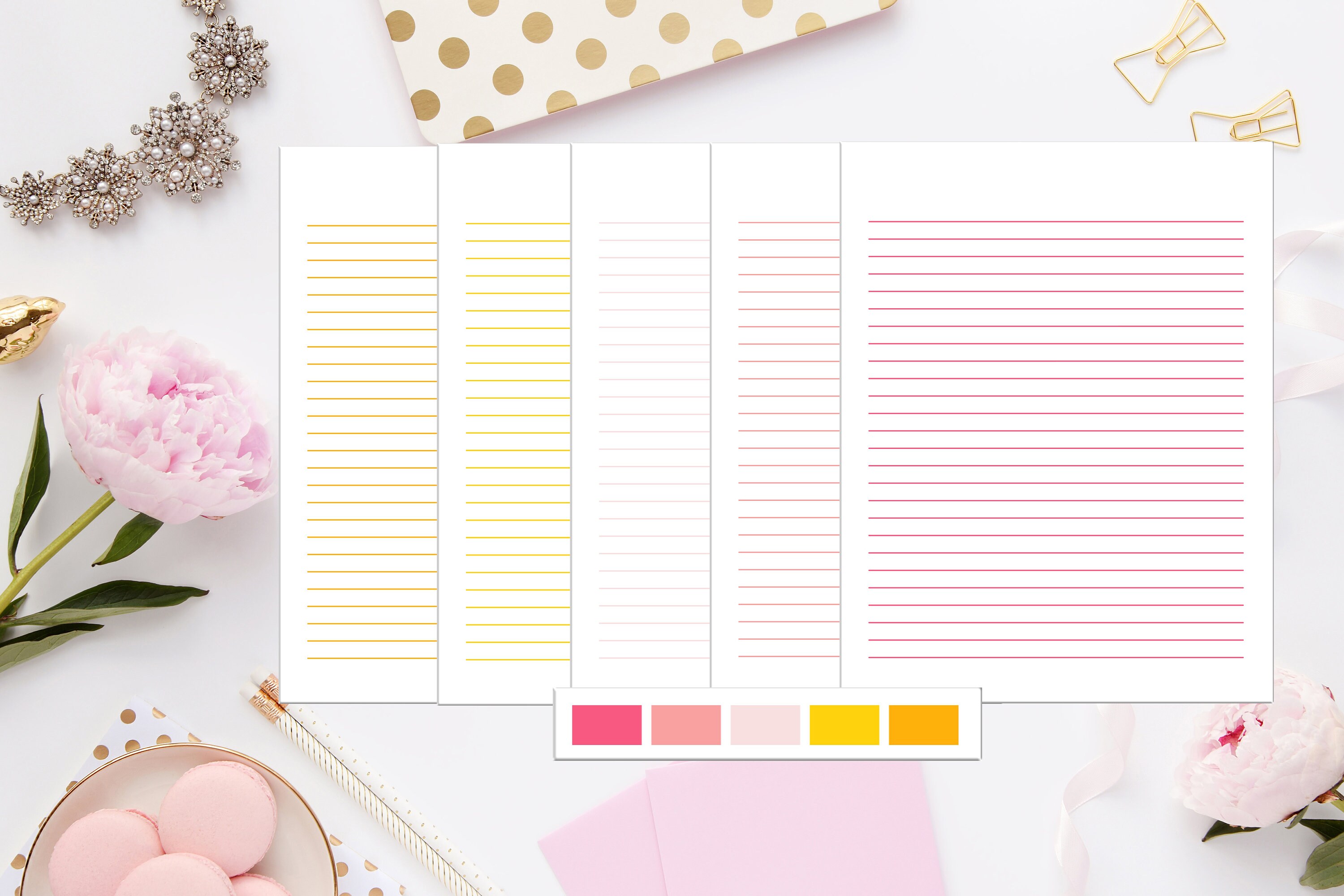 Color Palette 08 Printable Stationery 8.5x11 447/printable Note Paper ...