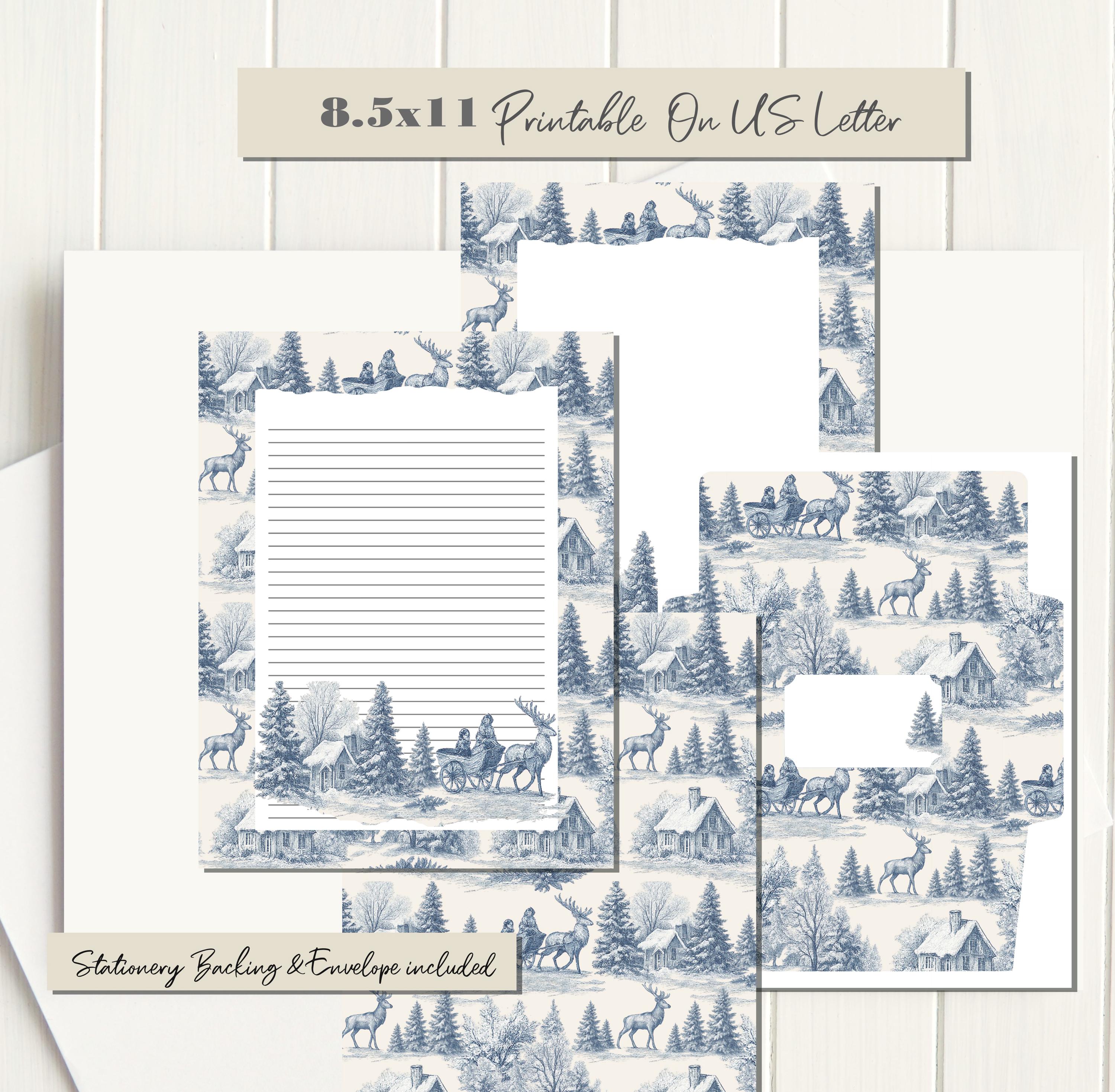 Winter Scene Stationery Set 8.5x11/letter Writing Paper/digital ...