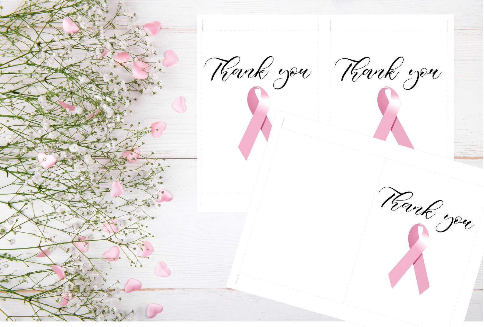 Printable 5x7 Flat Note Card & Portrait Card Breast Cancer Awareness ...