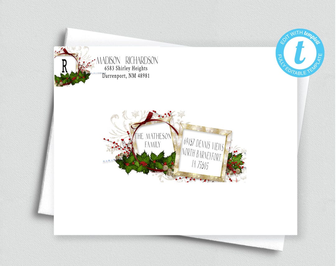 Holiday Time Printable Address and Return Labels/avery Label 5263 ...