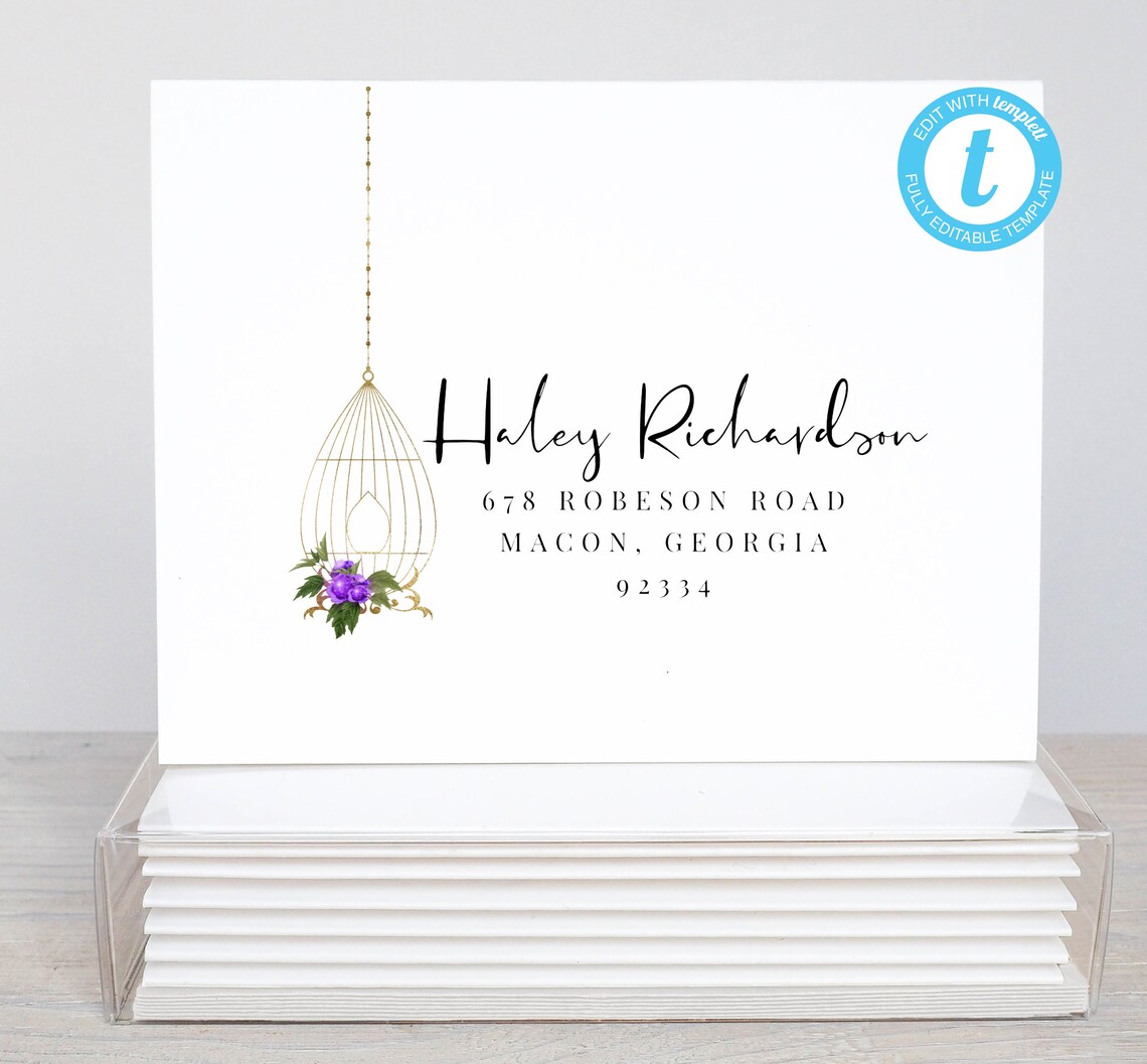 Printable Editable Flat Single Sided Note Card 5.5x4.25 With | Etsy