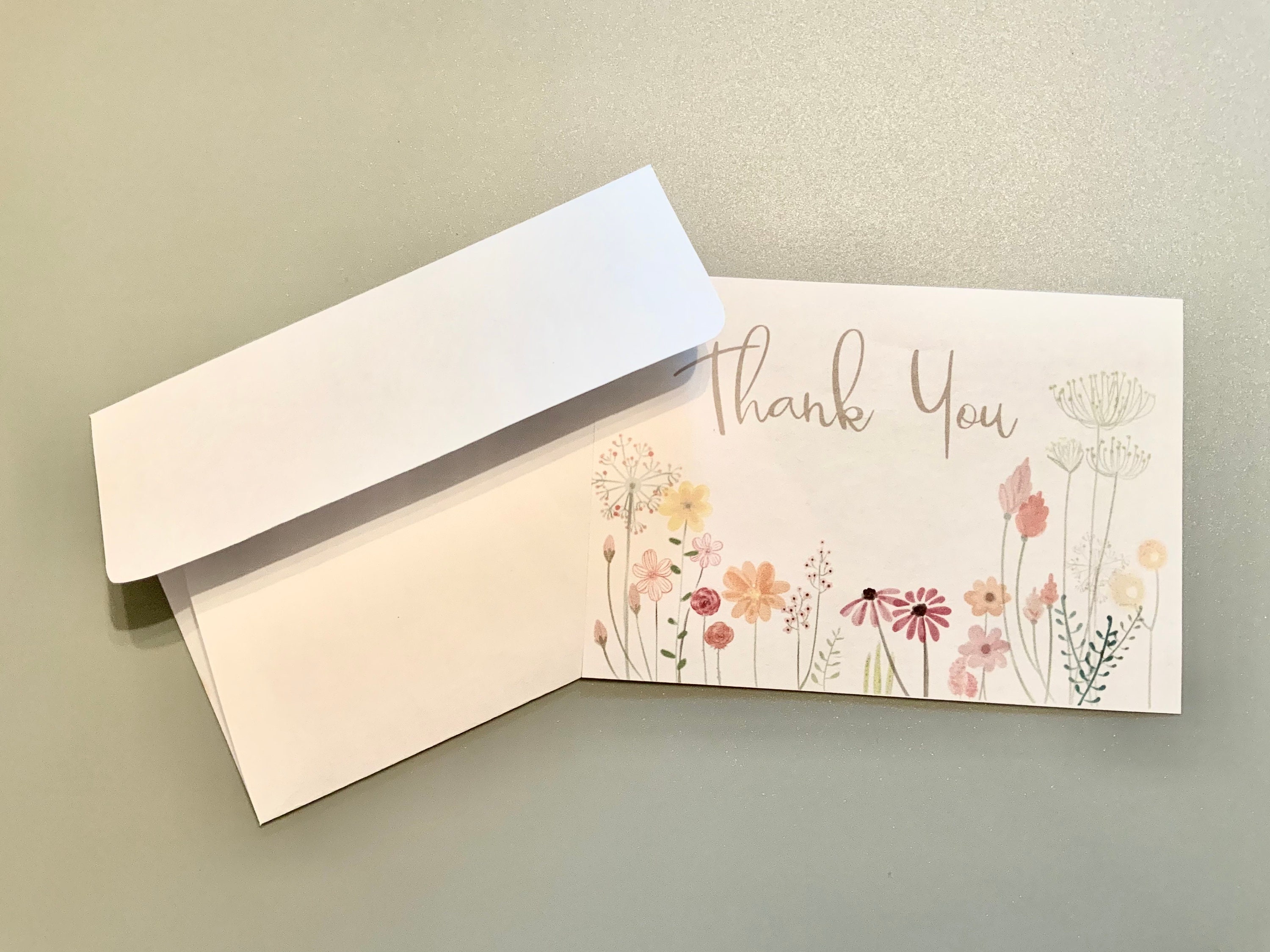 3.5x5 Printable Thank You Flat & Tent Card With Envelope 08/instant ...