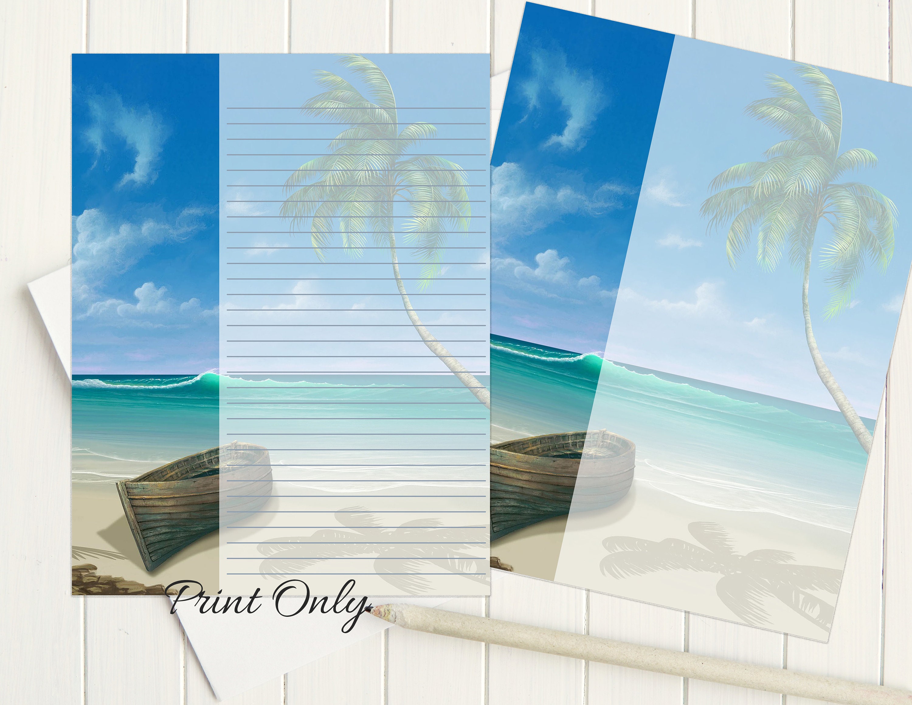 Beach Printable Stationery