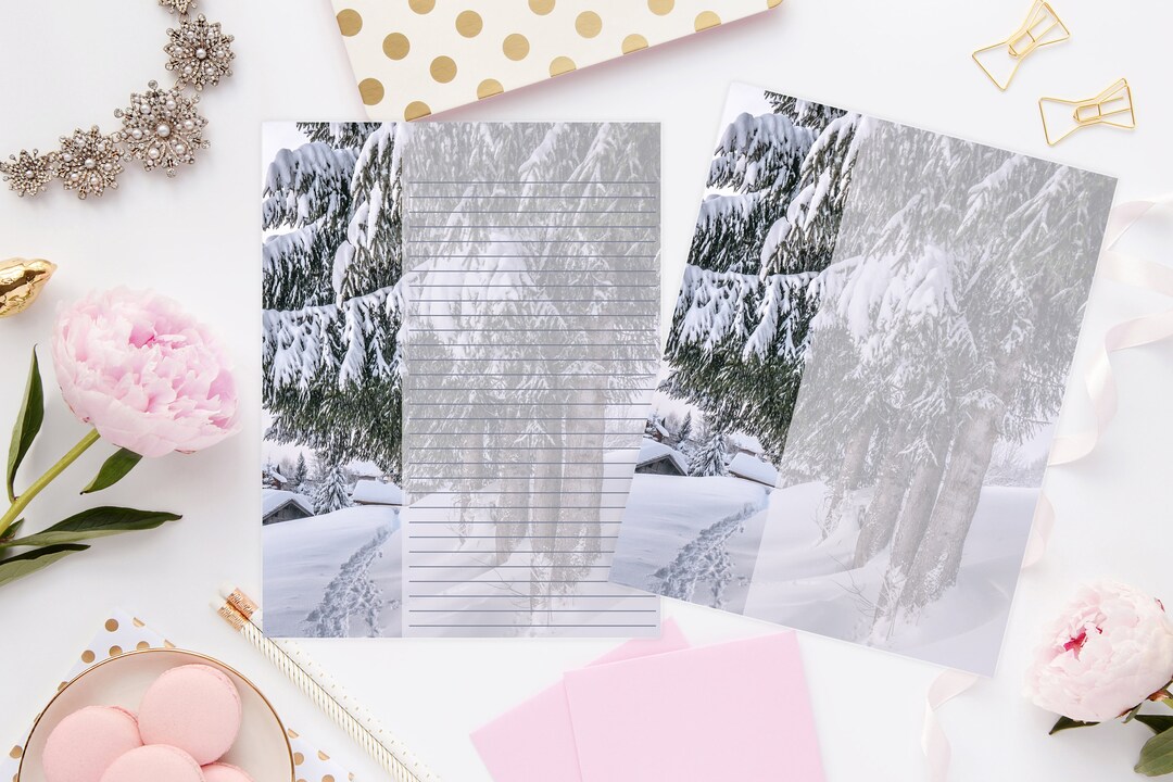 Winter Printable Stationery 8.5x11 1126/digital Note Paper/printable ...
