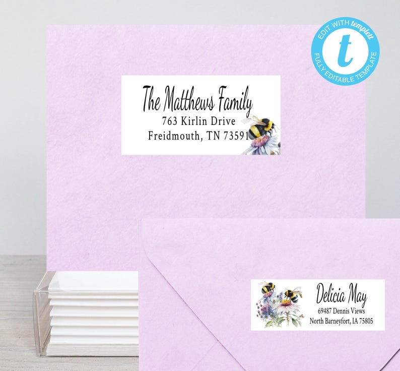 Honeybees Printable Address and Return Labels/avery Label 5263 & 8160 ...