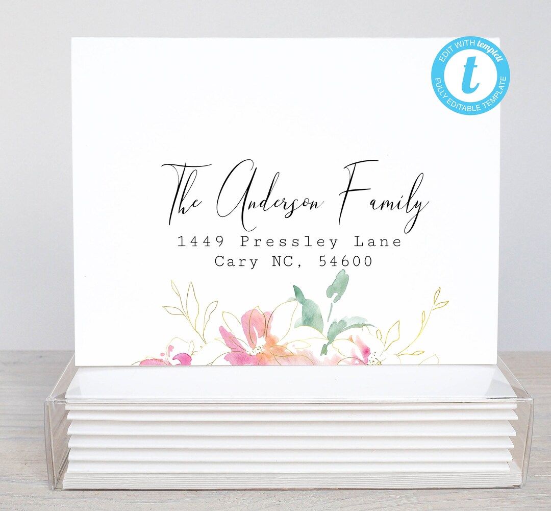 Printable Editable Envelope A1 A7 Templett/editable Custom Envelope ...