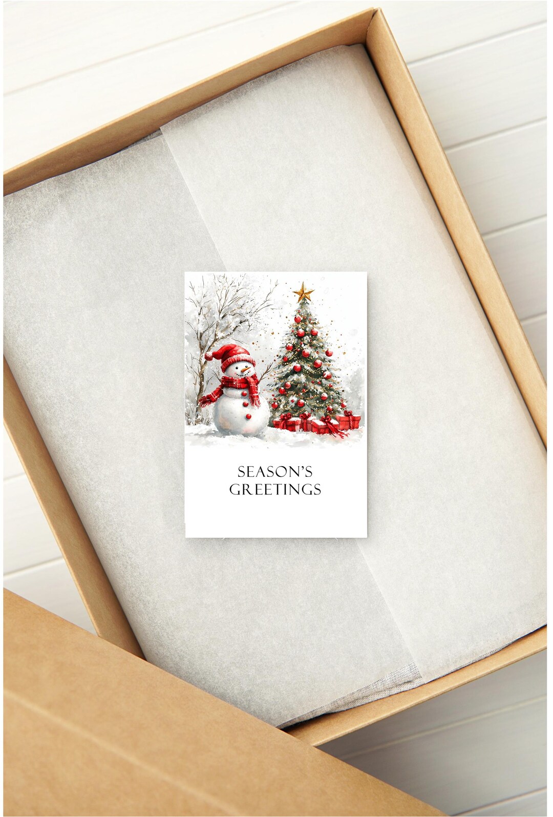 Snowman Holiday Cards/printable Foldable & Flat Note Cards/digital ...