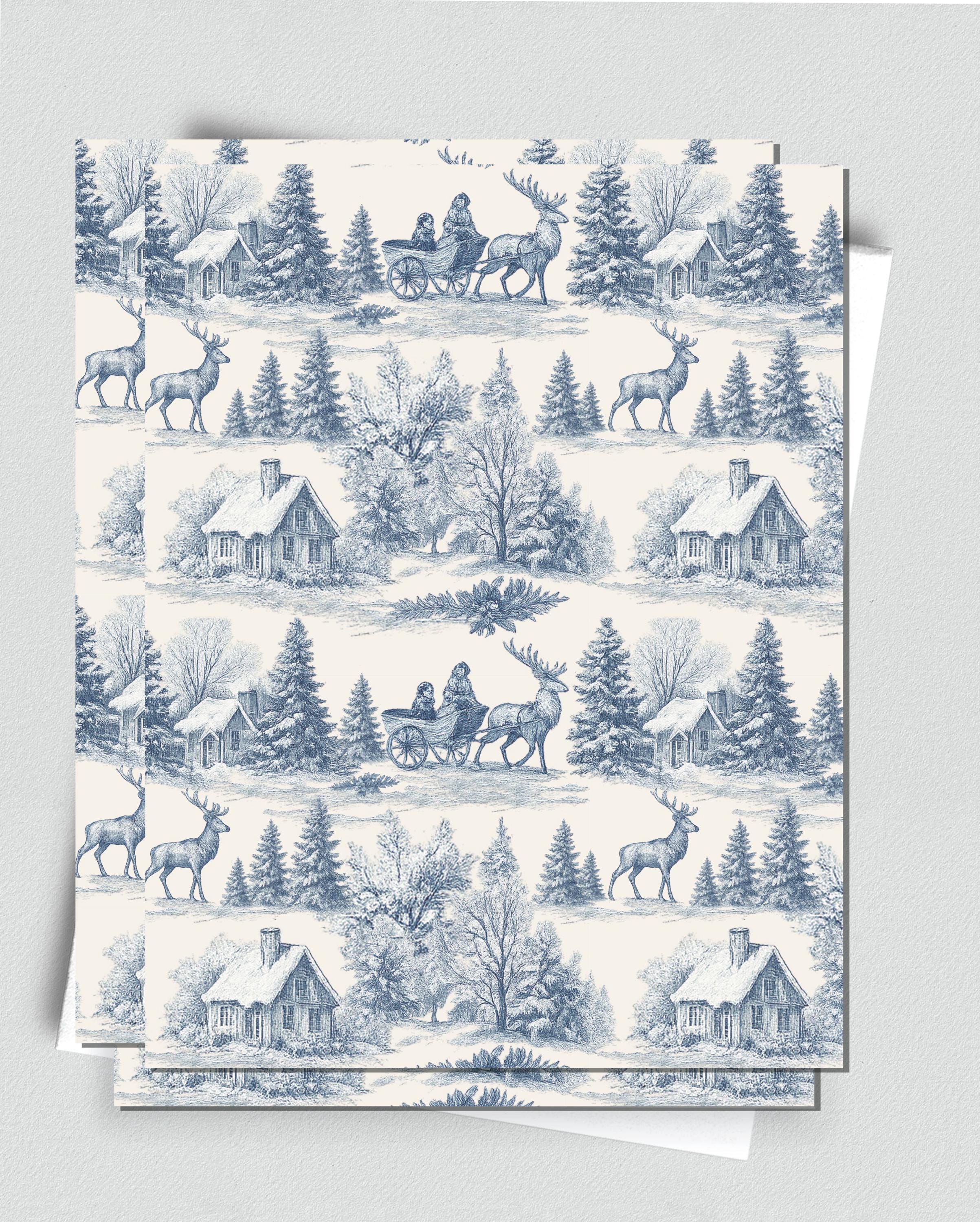 Winter Scene Stationery Set 8.5x11/letter Writing Paper/digital ...