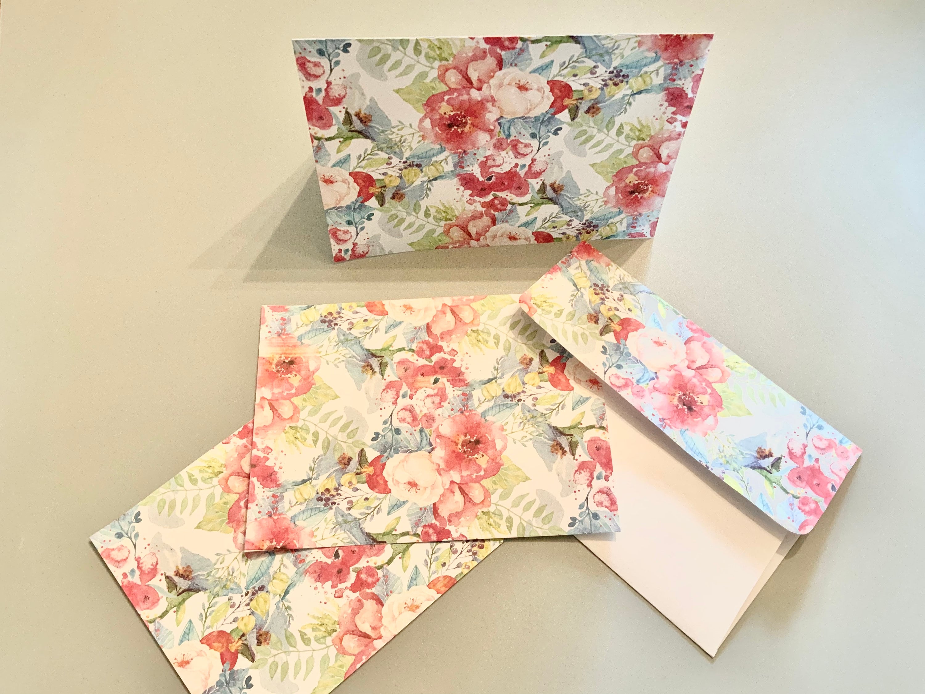 5x7 Floral Splash Printable Flat Note Cards & Tent Card With - Etsy
