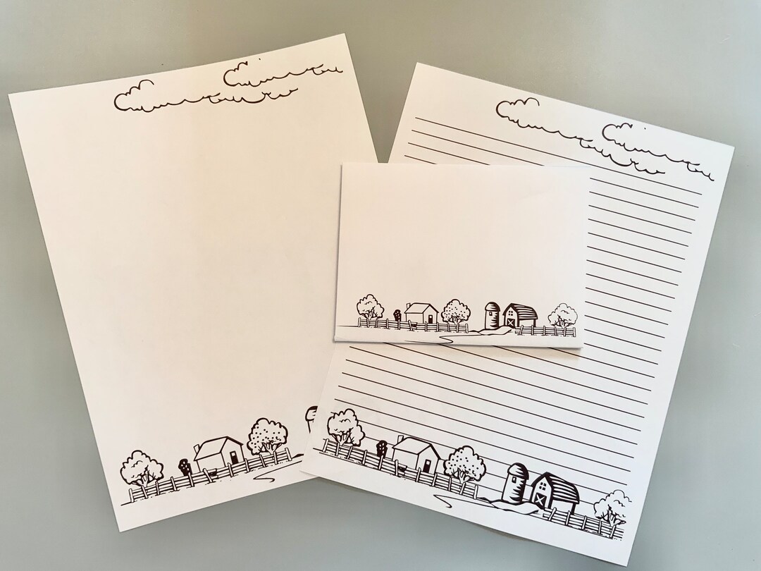 On the Farm Printable Stationery/printable Envelope/coloring Sheet 8 ...