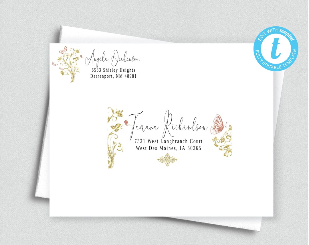 Printable Butterfly Address and Return Labels/avery Label 5263 & 8160 ...