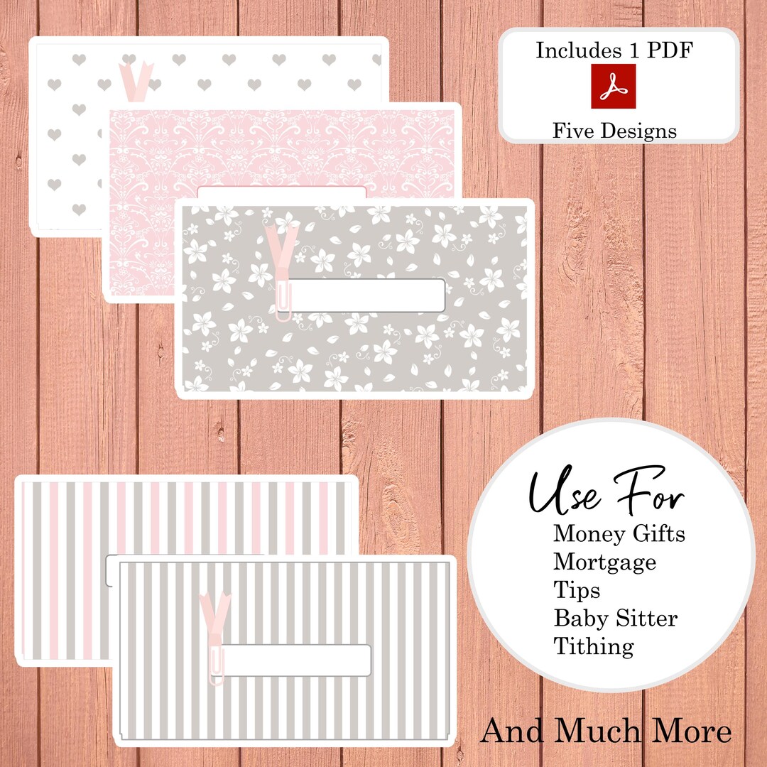 Set of 5 Printable Cash Stuffing Envelopes Me9/cash Envelopes/money ...