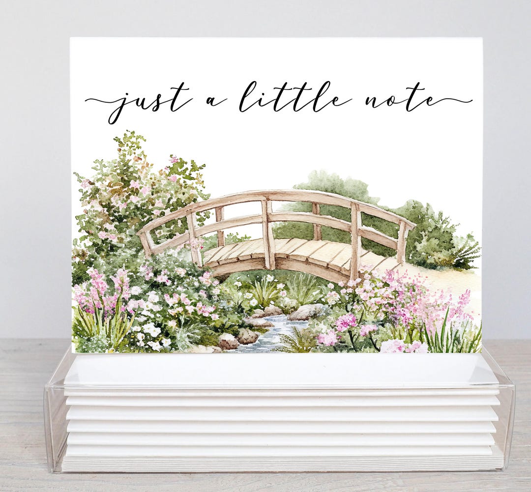 5.5x4.2 Just a Little Note Spring Bridge Printable Flat Note Card ...