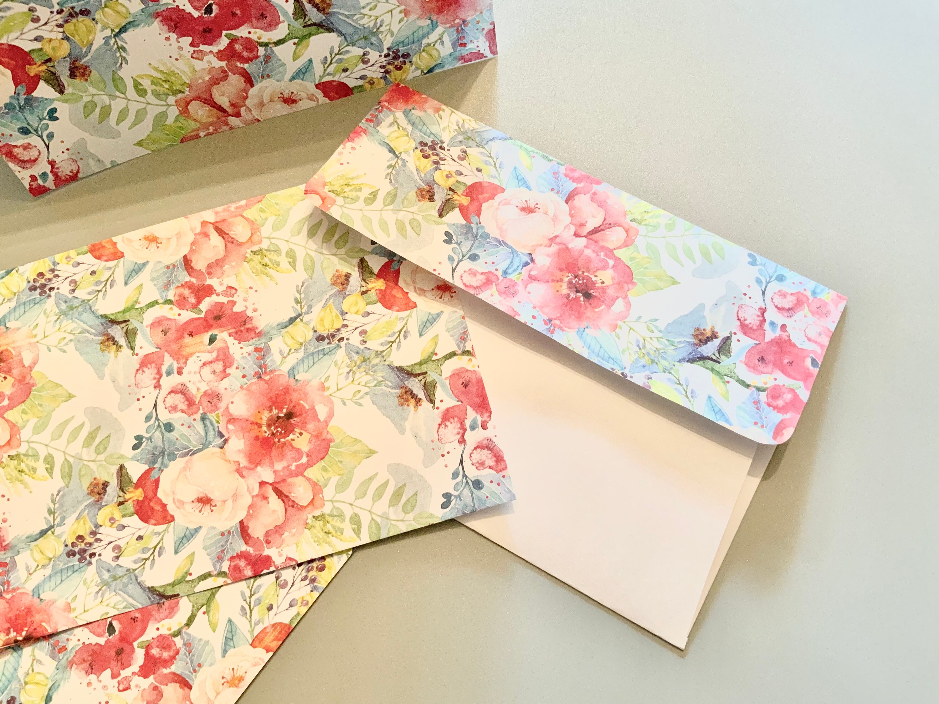 5x7 Floral Splash Printable Flat Note Cards & Tent Card With - Etsy