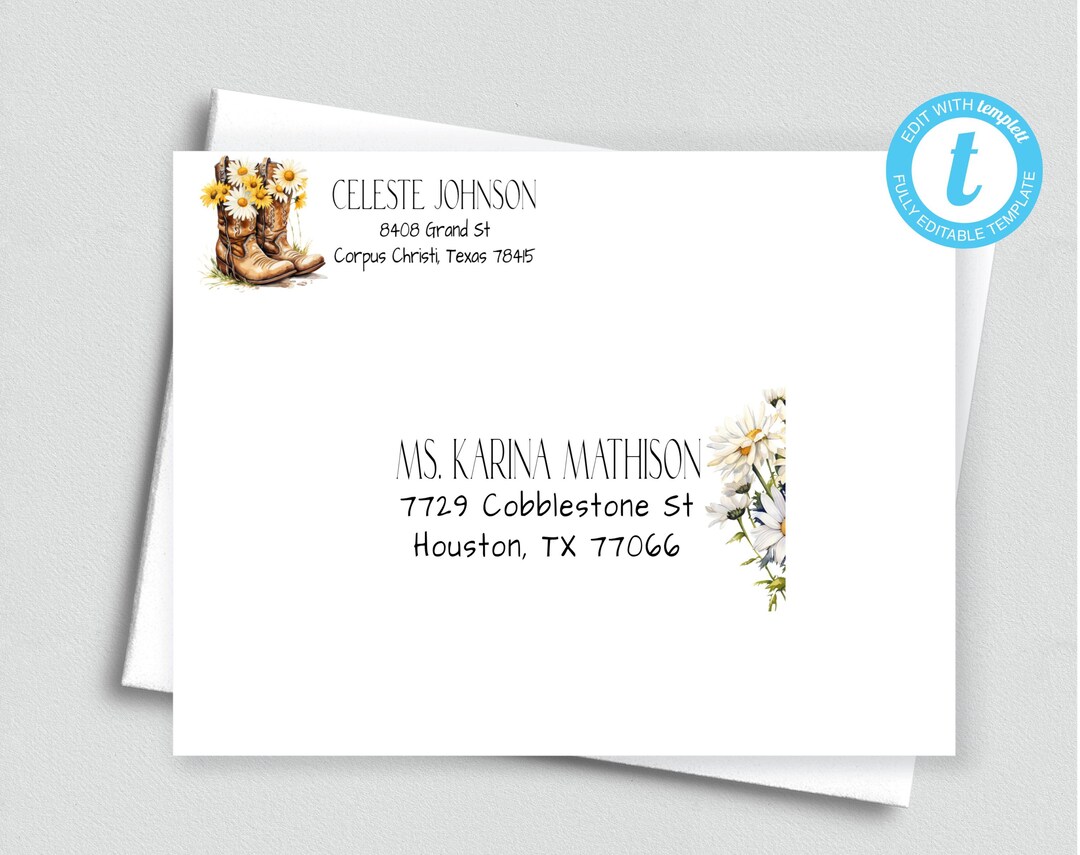 Daisies Printable Address and Return Labels/daisy Address Stickers ...