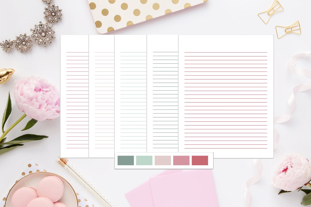 Color Palette 01 Printable Stationery With Envelope 8.5x11 440 ...