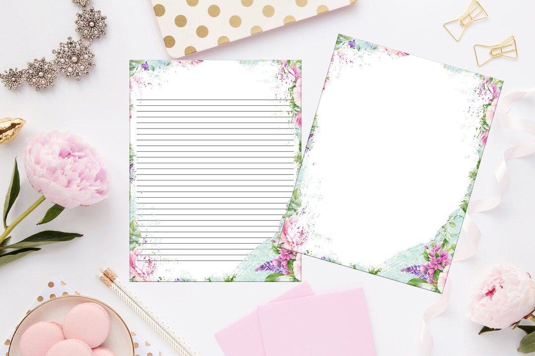 Lilac Printable Stationery 8.5x11 51/digital Note Paper/printable ...