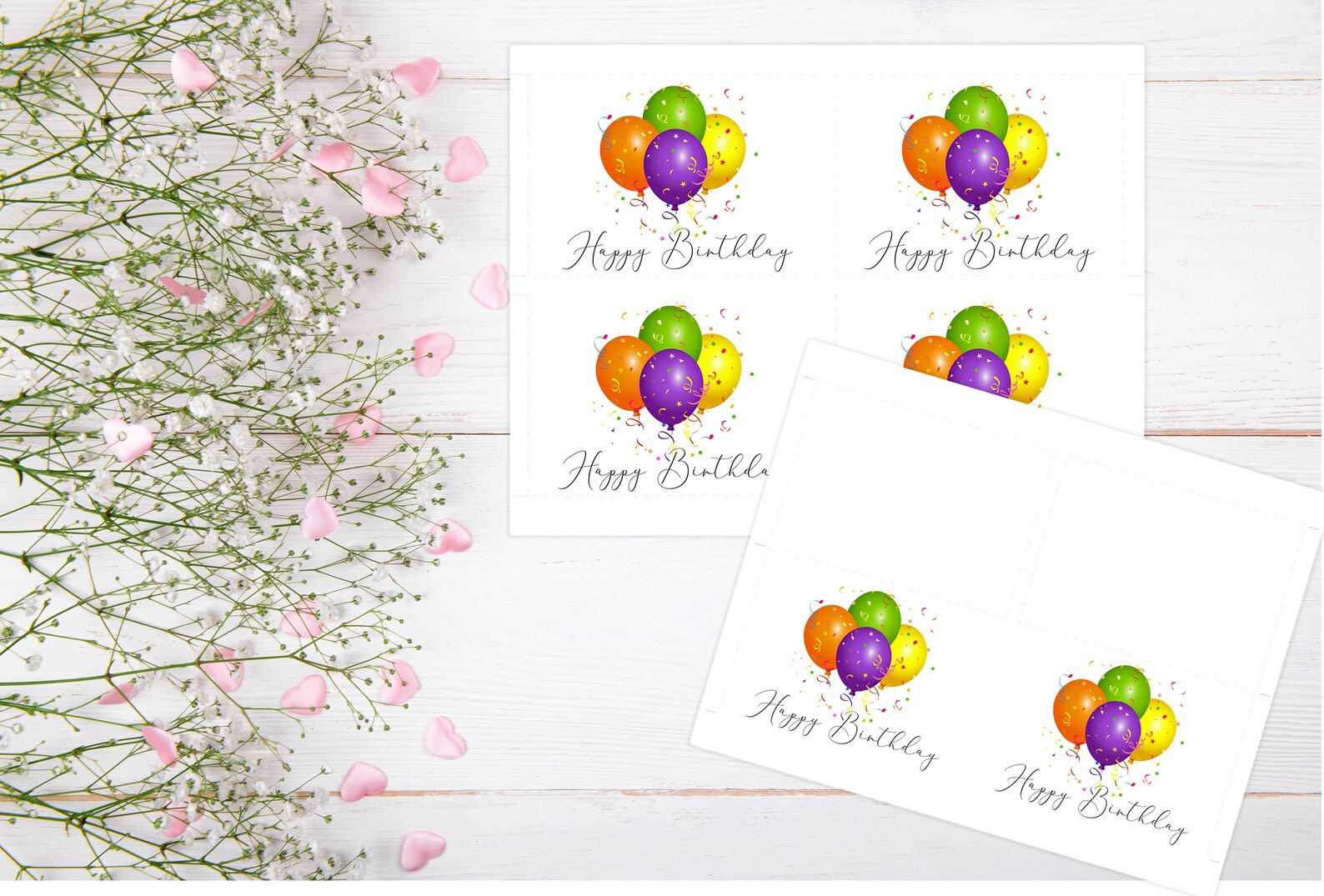 Happy Birthday Printable Note Card 1300/instant Download/diy | Etsy