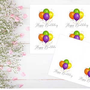 Happy Birthday Printable Note Card 1300/instant - Etsy