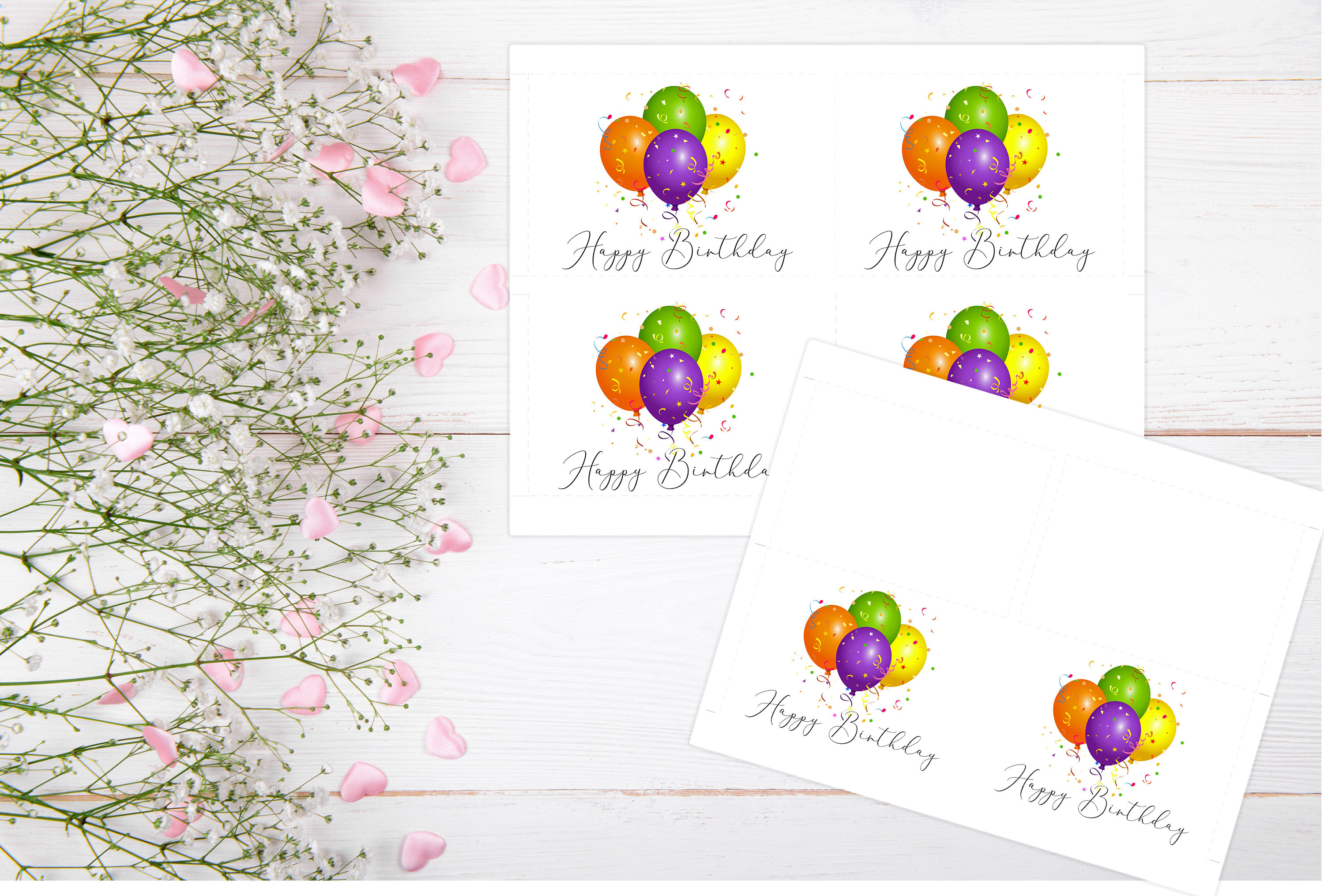 Happy Birthday Printable Note Card 1300/instant Download/diy | Etsy